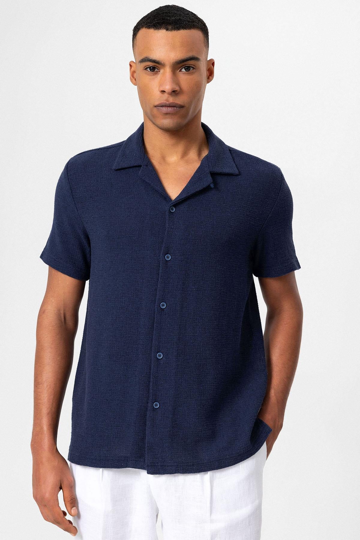 ANT Camp Collar Knitted Textured Men's Shirt - Brisbane – Clos ...